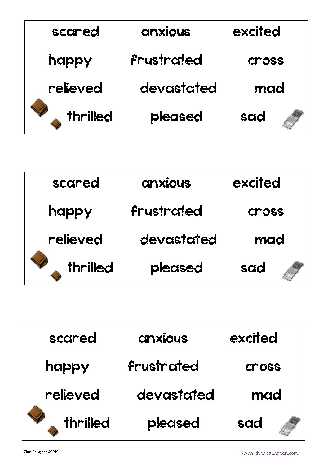 Resource Sheet 1 – Word Bank – Chris Callaghan